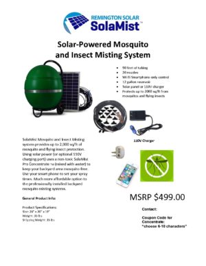SolaMist Sales Sheet | Remington Solar